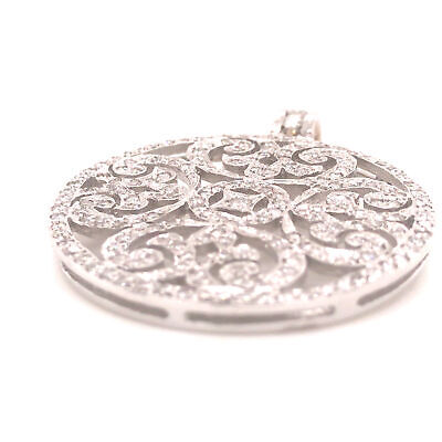 14K Diamond Circle Filigree Pendant Enhancer White Gold – The Jewelry ...